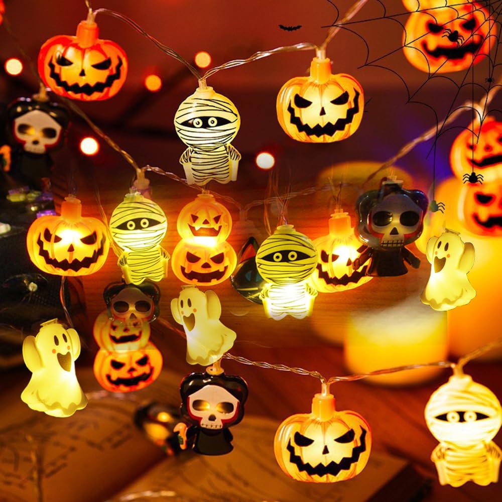 Amazon.com: Halloween Decorations Light 19Ft 40LED Pumpkin String ...