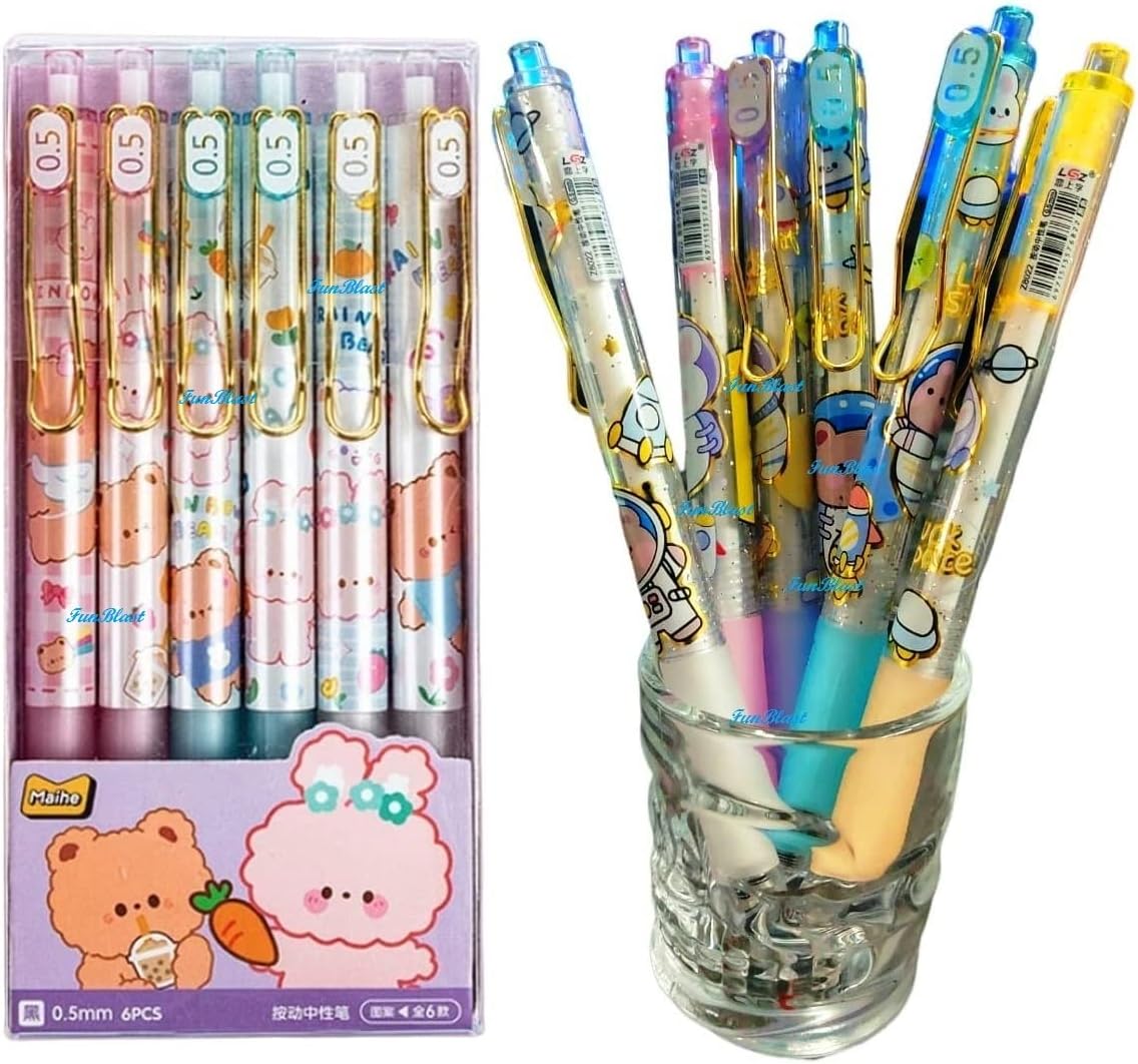 FunBlast 10 In 1 Color Pens With Cute Cartoon Topper-Kawaii Pen For ...
