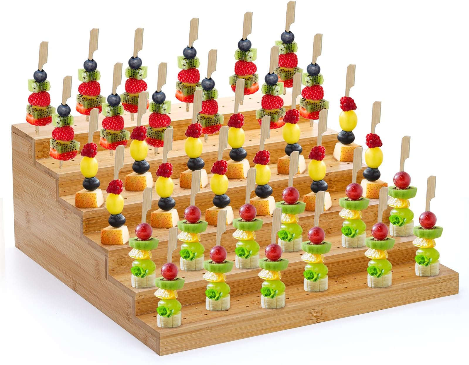 Amazon.com | Kingrol Appetizer Skewer Display with 180 Holes and 100 ...