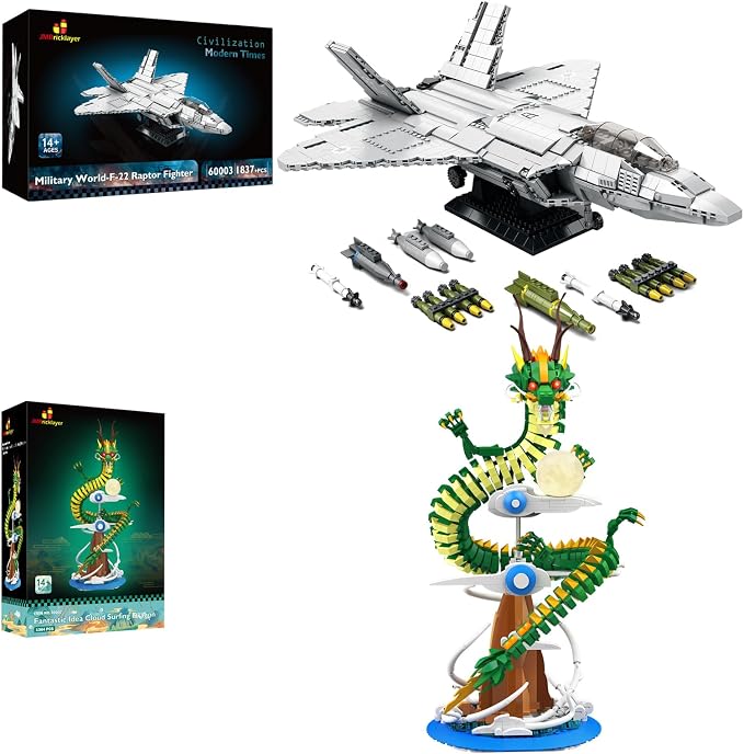 Amazon.com: JMBricklayer Dragon Building Sets 70007 & F-22 Raptor ...
