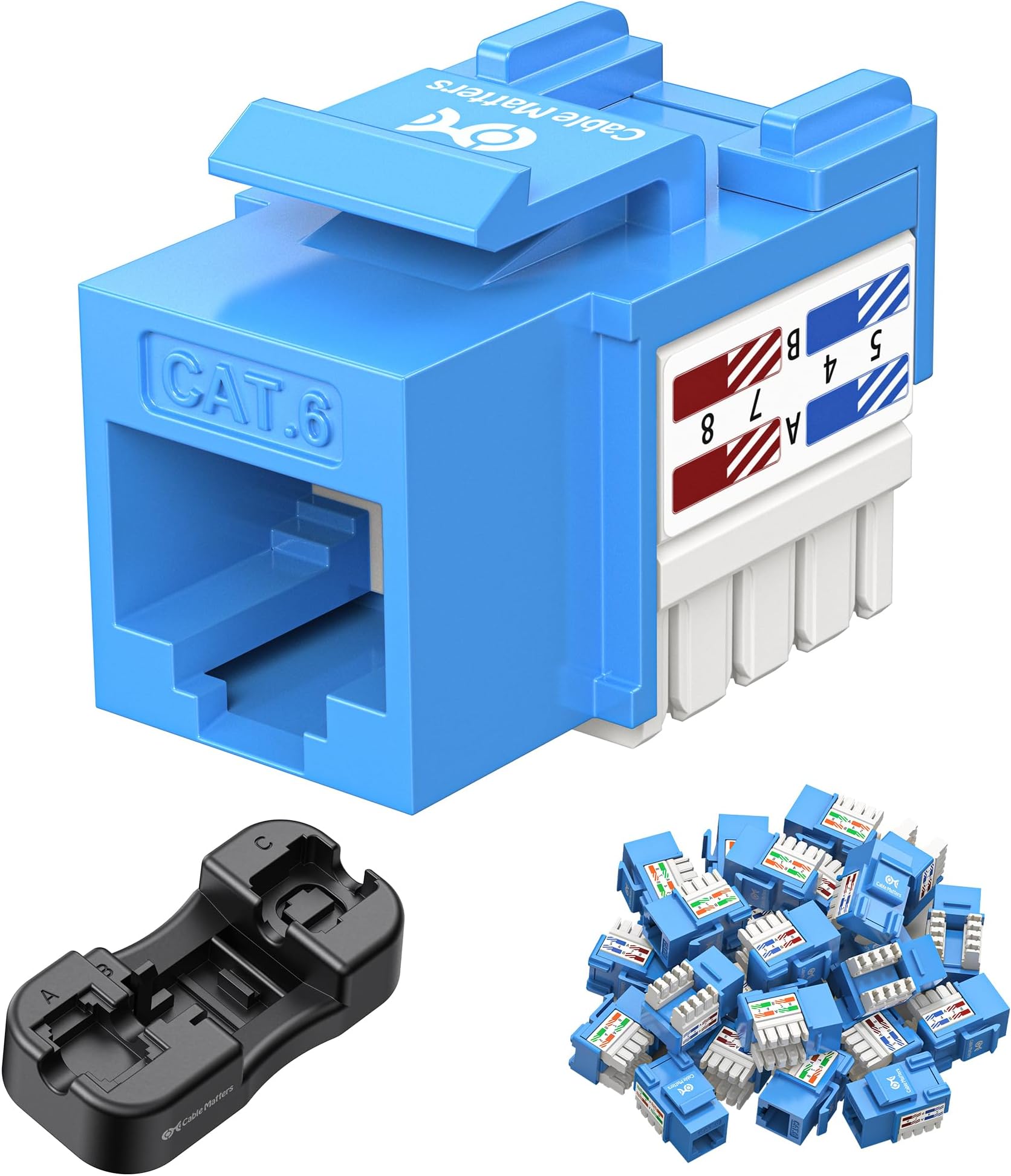 Amazon.com: Cable Matters [UL Listed] 25-Pack 10Gbps Cat6 Keystone ...