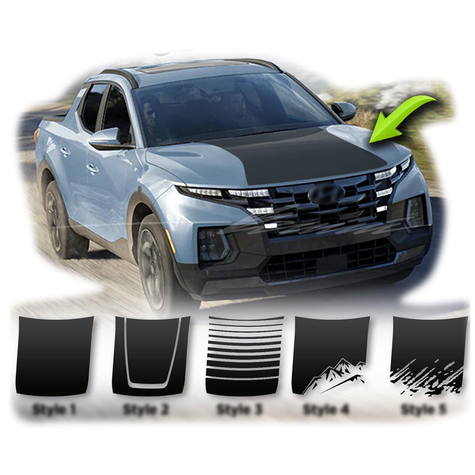 Amazon.com: Benini Design Studio Hood Blackout Stripe Decal Racing ...
