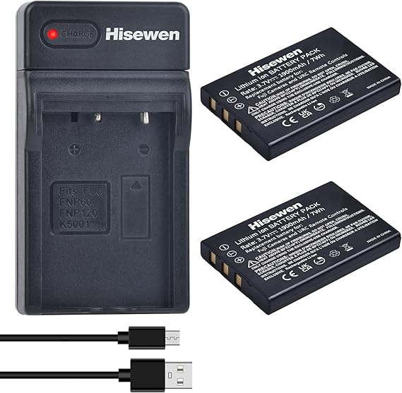 Amazon.com: Hisewen 2-Pack 1900mAh Battery and Charger for Universal ...