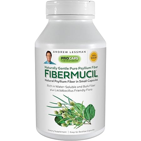 Amazon.com: ANDREW LESSMAN Fibermucil 180 Capsules –Psyllium Husk ...