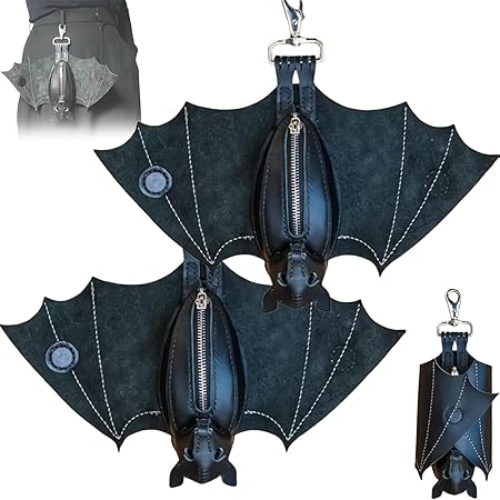 Amazon.com: Leather Bat Coin Purse, Handmade Folding Bat Wallet with ...