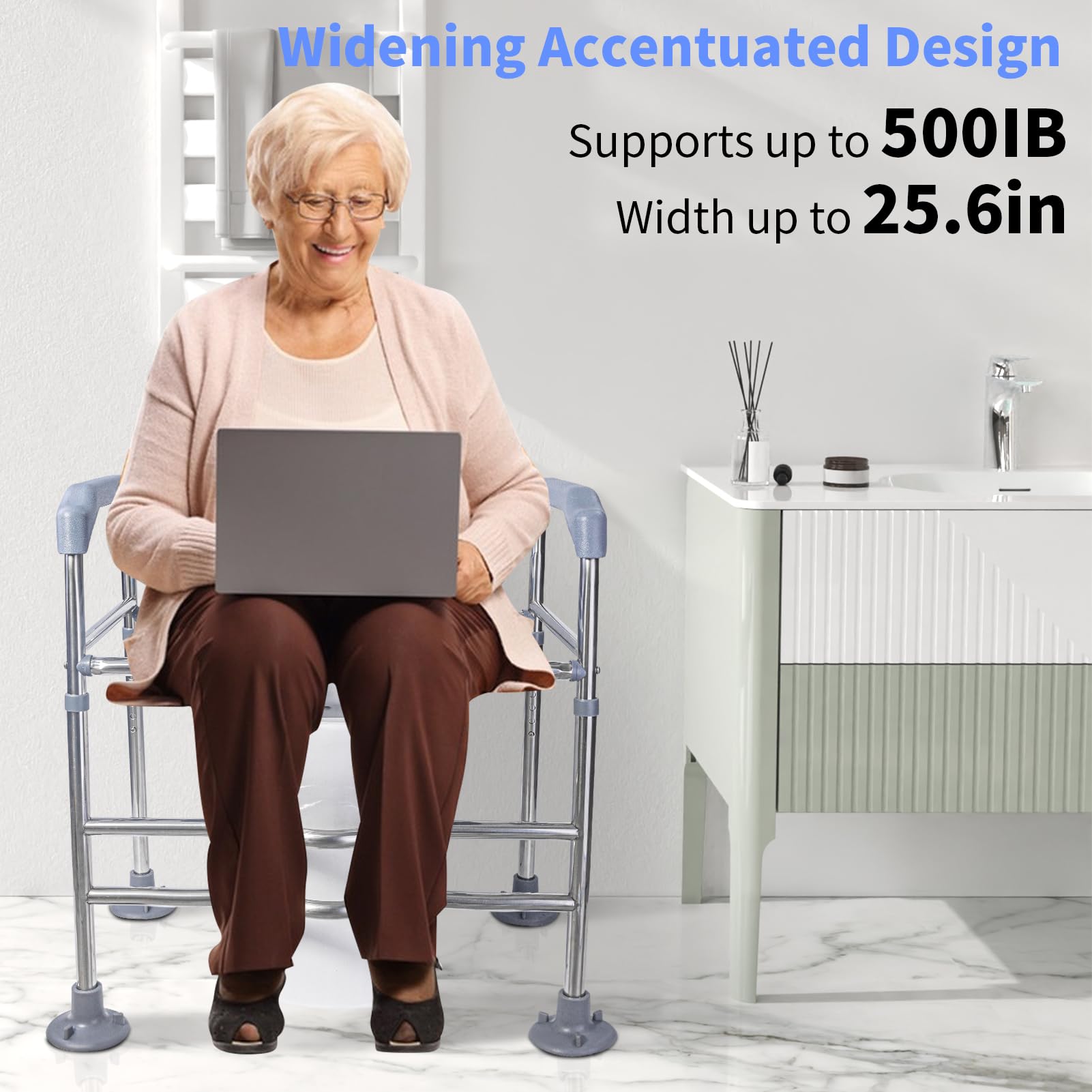 Toilet Seat Risers, 500IB Handicap Toilet Seat with Handles, 6 Height ...