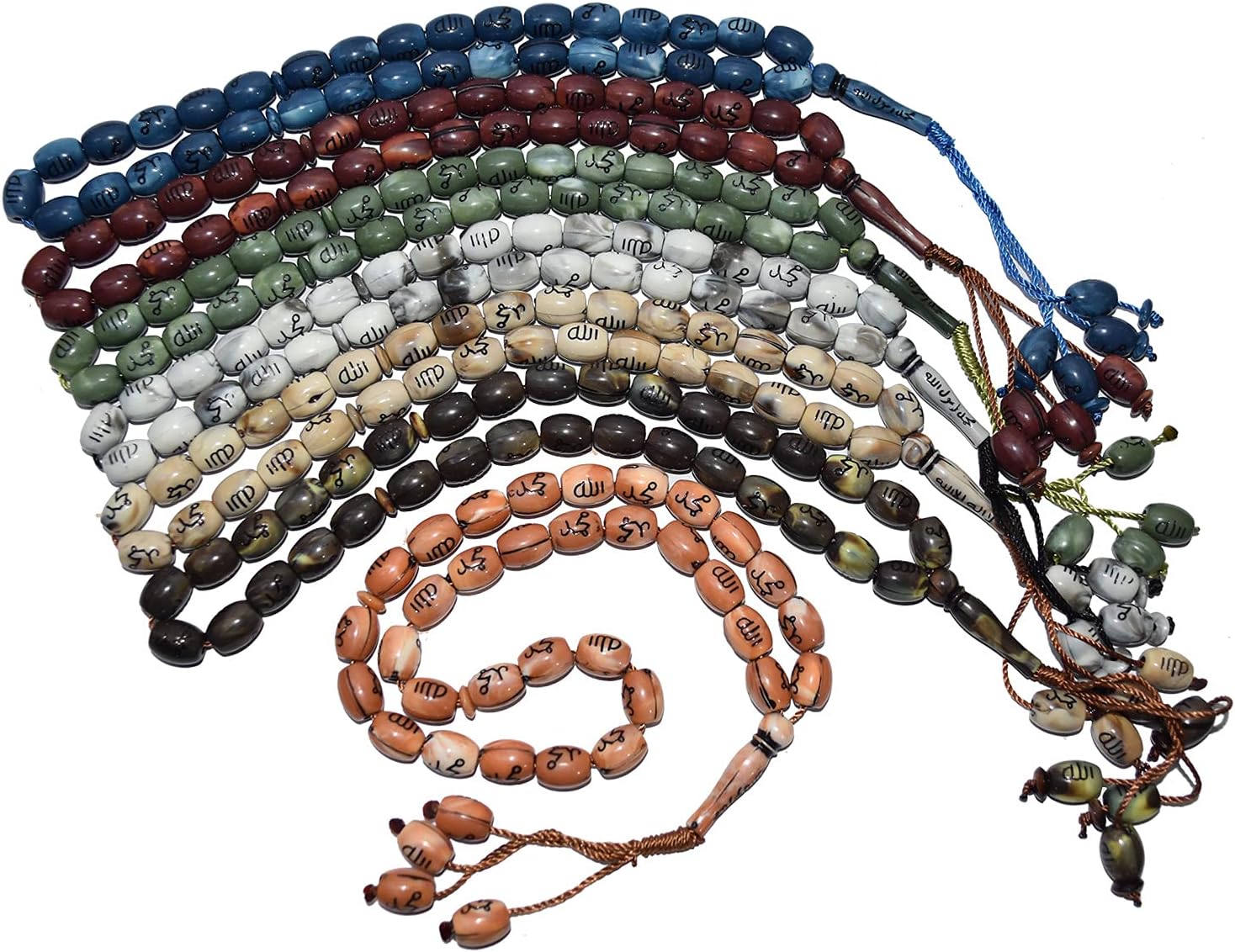 Amazon.com : Lot 10 Islamic Salah Prayer Beads 33 Misbaha Masbaha ...