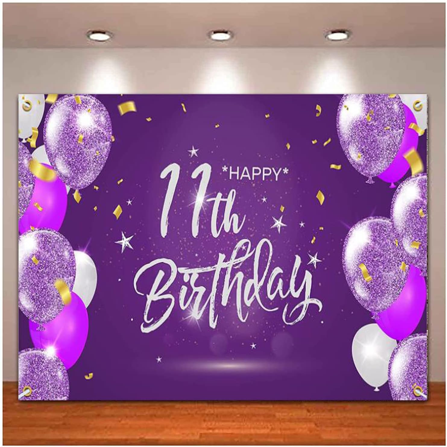 Amazon.com : Happy 11th Birthday Banner Backdrop - 11 Years Old ...