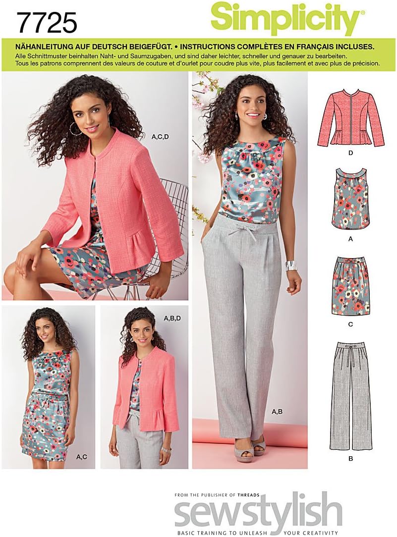 Simplicity 7725.K5 - Patrones de Costura para Conjunto de Mujer (Las ...