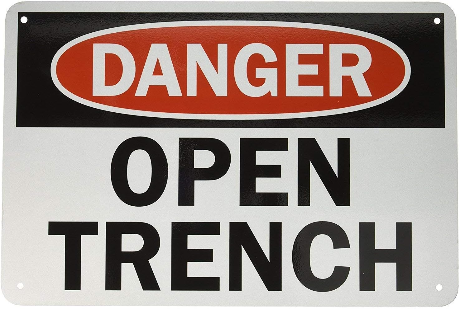 Amazon.com: QKIODS Warning Signs Danger Open Trench Sign Metal Signs ...