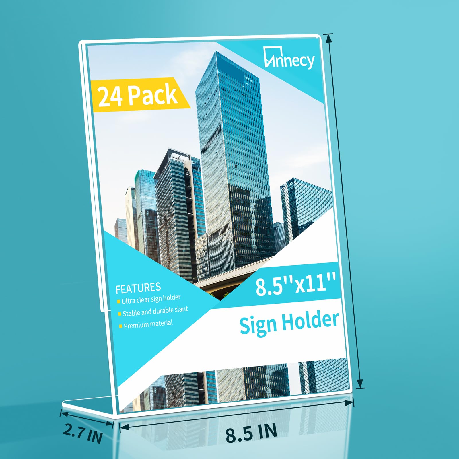 Snapklik.com : Sign Holder 8.5 X 11, 24 Packs Sign Stand For Display, L ...