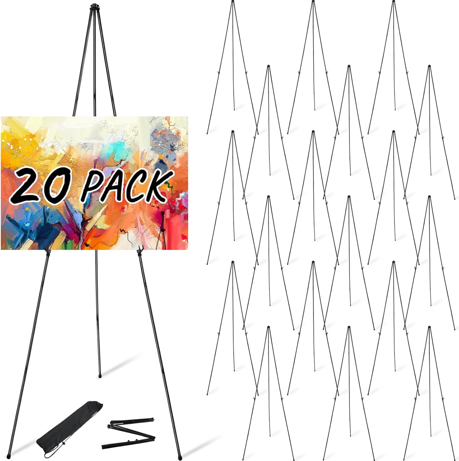Amazon.com: Honoson 20 Pack 63" Easel Stand for Display Folding ...