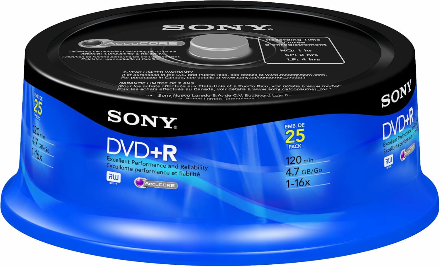 Amazon.com: Sony 25DPR47RS4 DVD+R Recordable (25 Disc Spindle ...