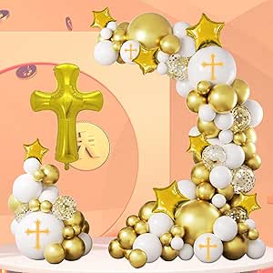 Amazon.com: First Communion Decorations Balloons Kit 109 Pcs First ...