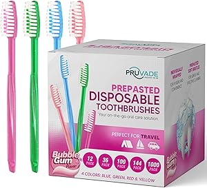 Amazon.com : Pruvade 144 Pack Disposable Toothbrushes with Toothpaste ...