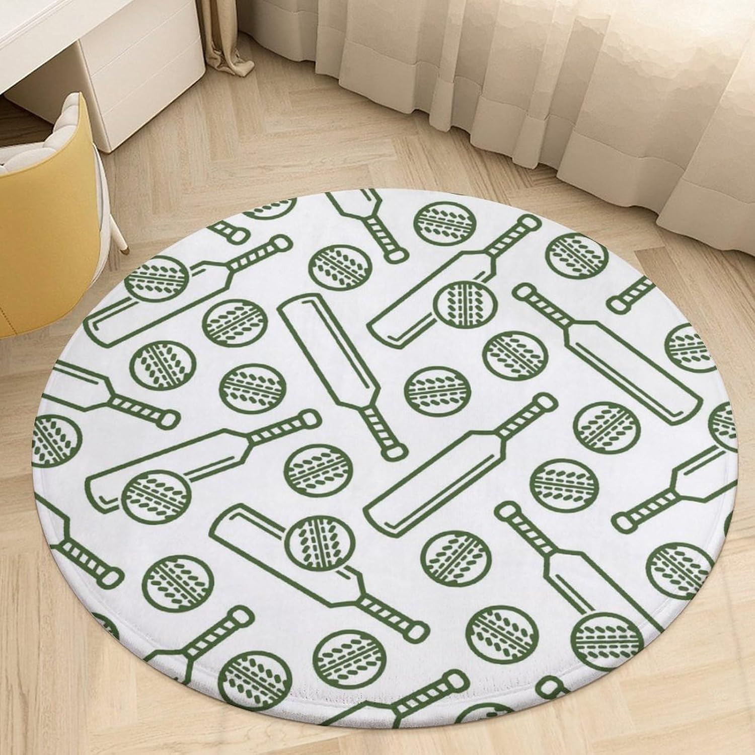 Amazon.com: HoaMoya Cricket and Soccer Round Rug Cartoon Balls Circle ...
