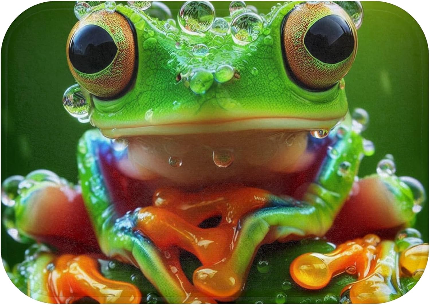 Premium Glass Frog Bath Mat – Memory Foam Microfiber with Anti-Slip ...