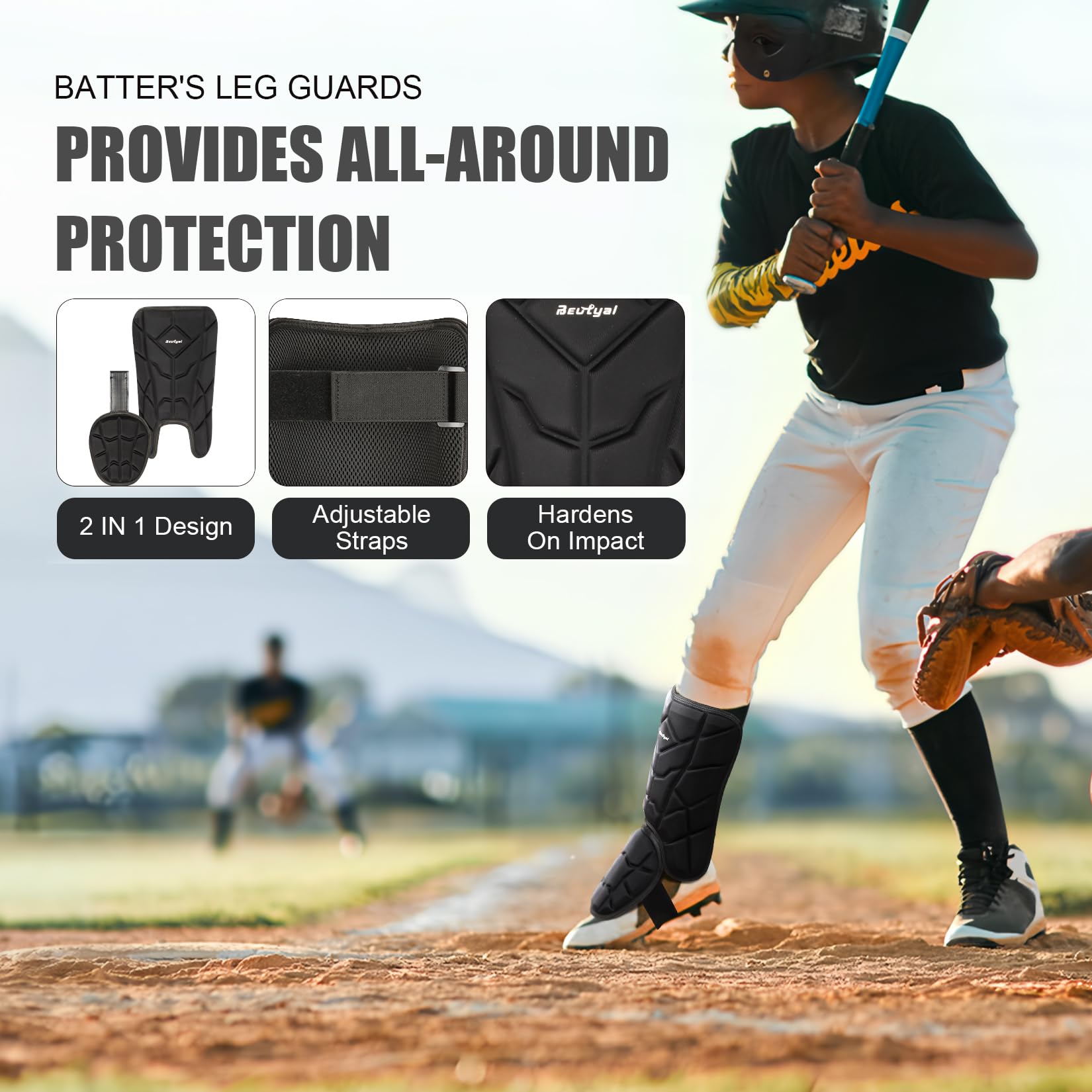Snapklik.com : Beutyal Batters Leg Guards, Baseball Softball Leg Foot Guard