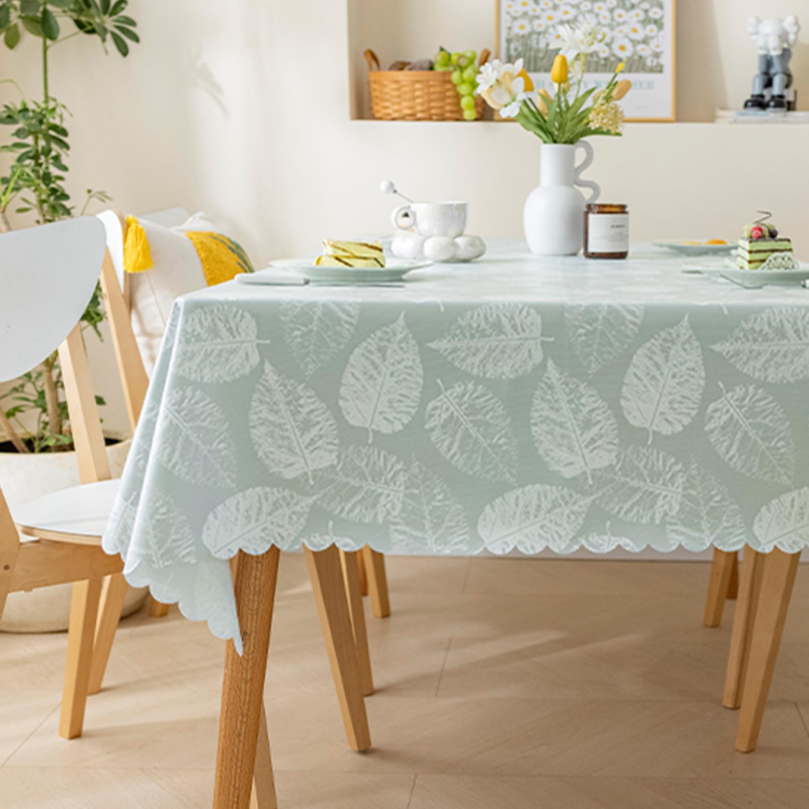 meioro Polyester Table Cloth Wipe Clean Tablecloth, 90x90cm Rectangle Water Resistant ...