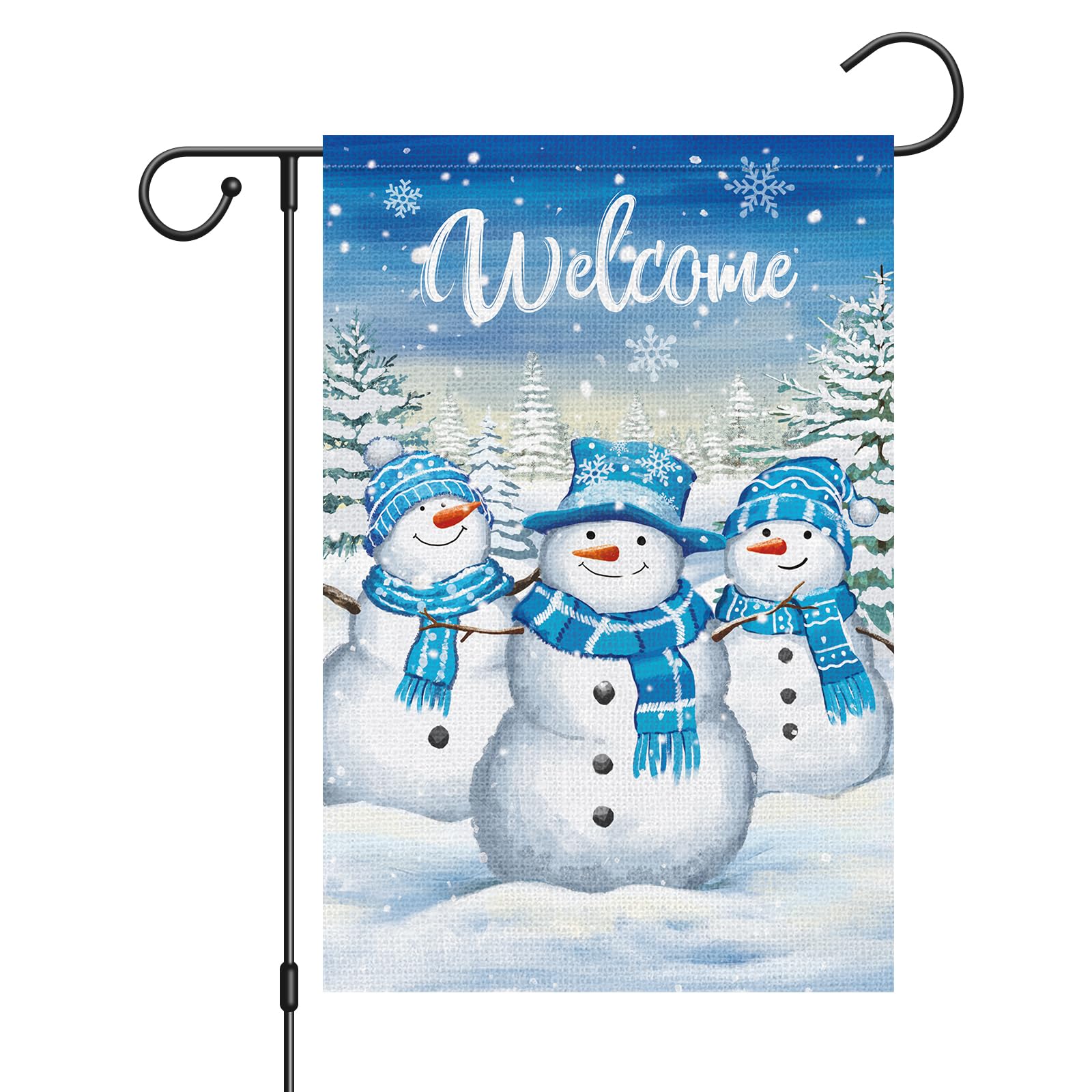 Amazon.com : Louise Maelys Winter Snowman Garden Flag 12x18 Double ...