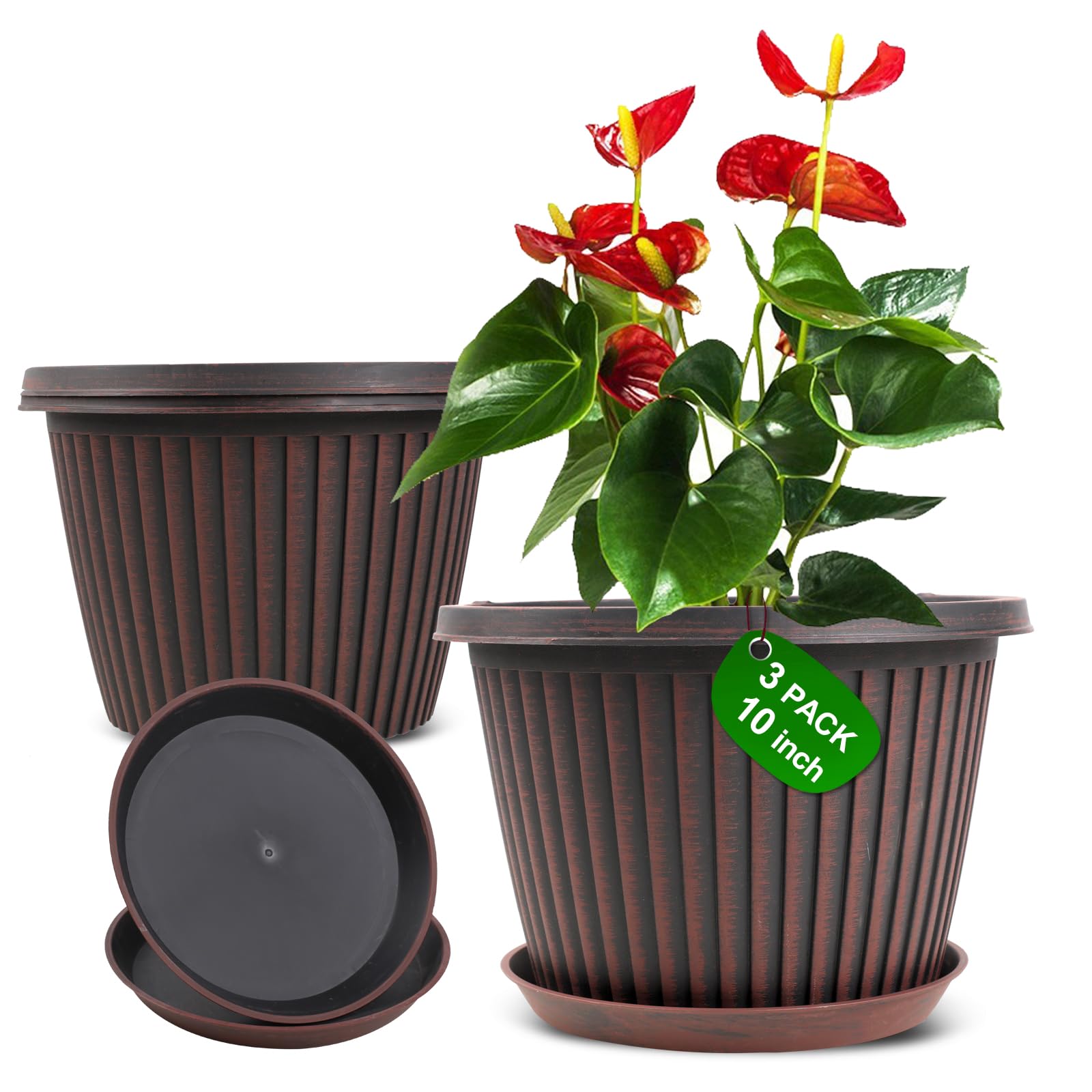 Amazon.com : Myfeegoin Planter-Pots-for-Plants-Indoor-Outdoor, 3 Pack ...