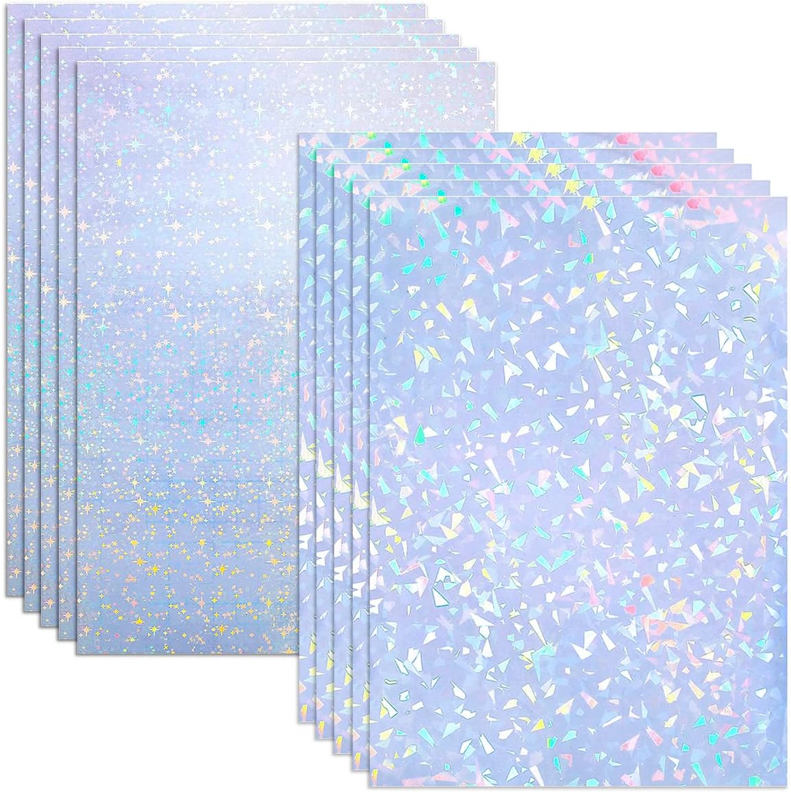 HAIKING Holographic Glitter Vinyl, Self-Adhesive Star and Shattered ...