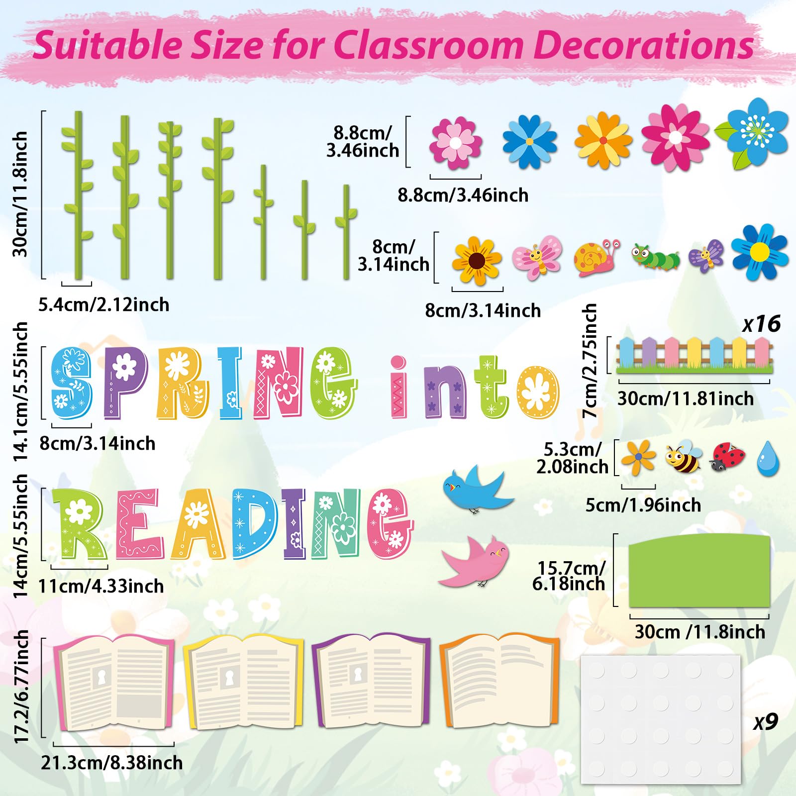 Snapklik.com : Gisgfim Spring Reading Bulletin Board Decorations Set ...