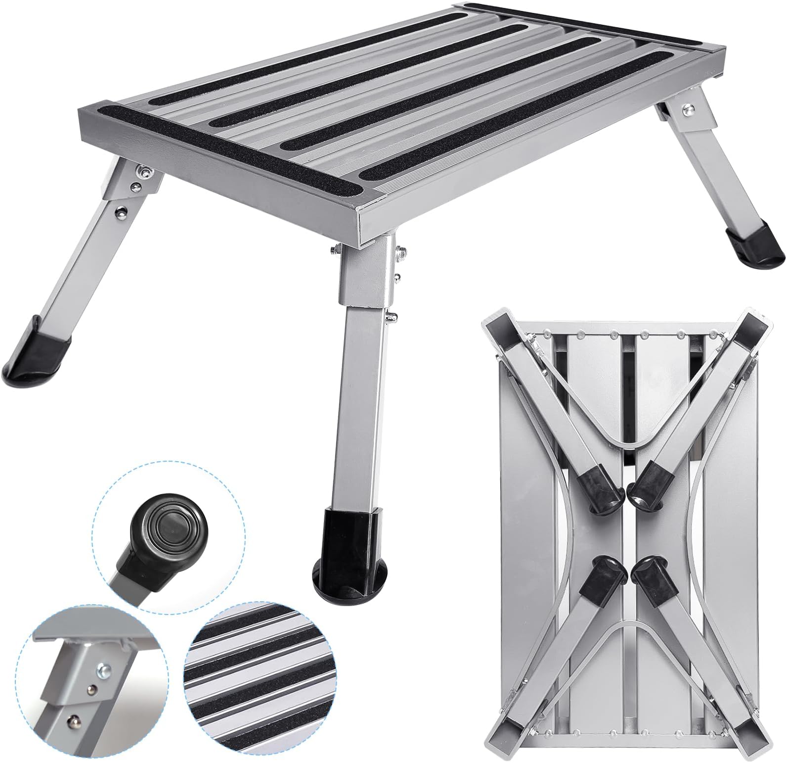 Memows Aluminum Motorhome Step, Stable Foldable Platform Step Stool ...