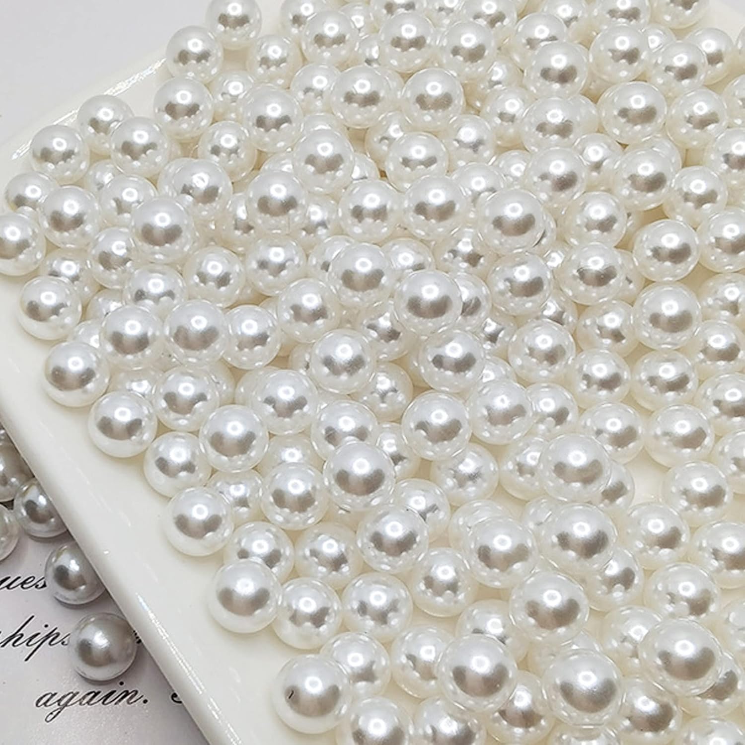 Amazon.com: Niziky 900PCS 3-8mm Crafts No Hole Pearls,White Loose ...