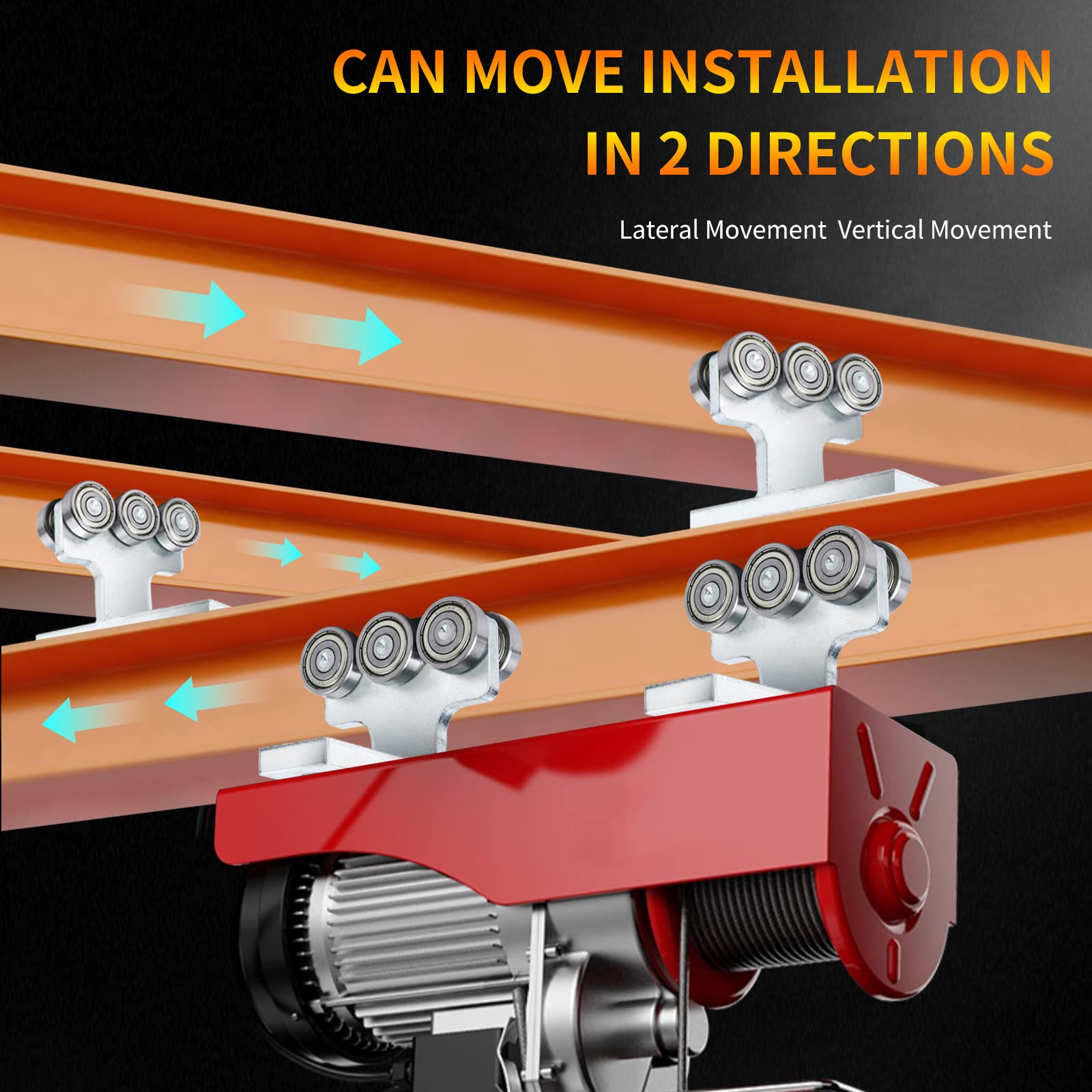 Snapklik.com : 6 Wheel Roller Trolley Assembly Electric Hoist, For ...