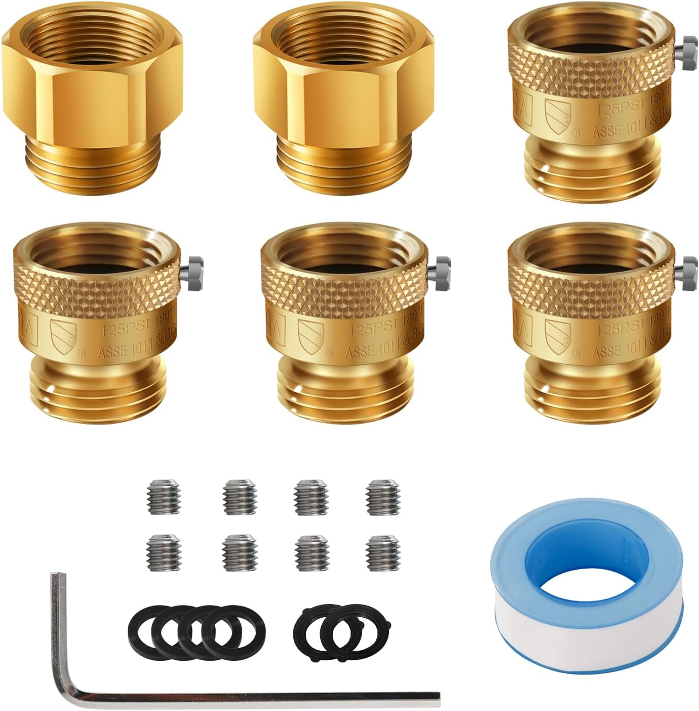 Amazon.com : 4Pc Vacuum Breaker, No Lead Brass 3/4" Female x 3/4" GHT ...