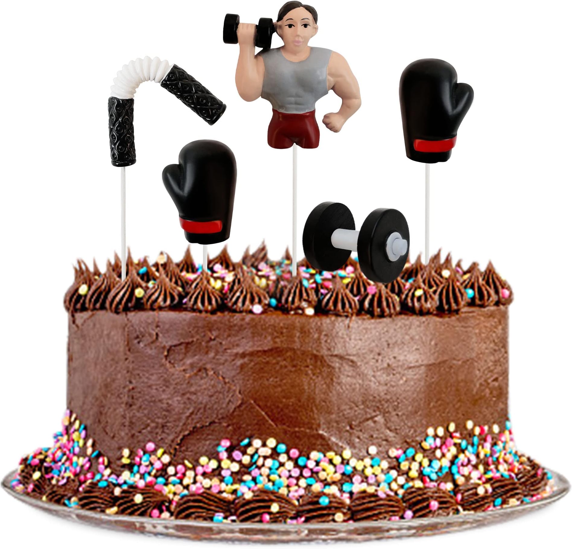 Amazon.com: 36 Pack Boxing Player Cupcake Toppers Glitter Boxing Gloves ...