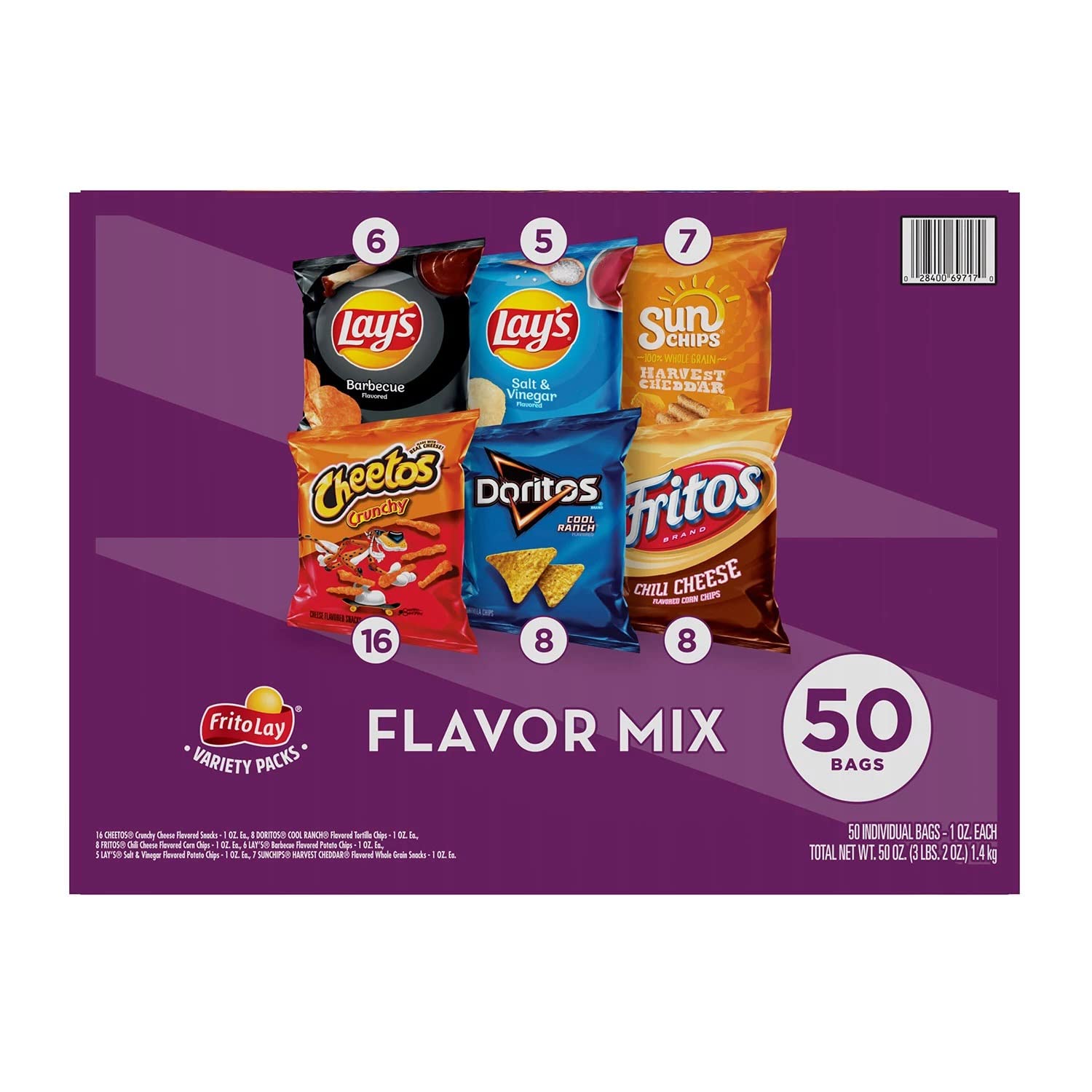 Buy Frito-Lay Flavor Mix Chips and Snacks Variety Pack (50 Count ...