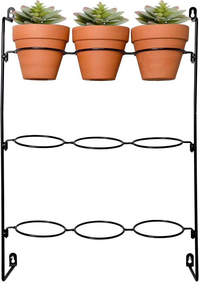 Amazon.com : AuldHome Design Mini Flower Pot Hanging Rack (Holds 4-Inch ...