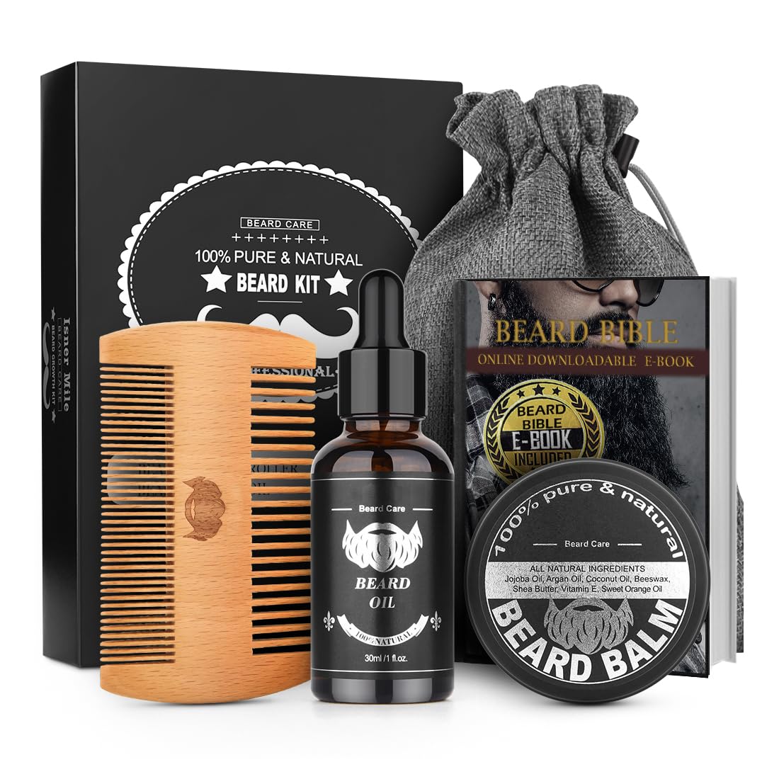 Amazon.com : Beard Grooming Kit with Beard Oil, Beard Balm, Beard Comb ...