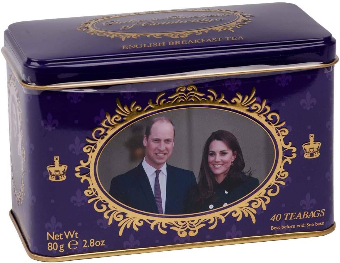 New English Teas Duke & Duchess of Cambridge Tea Tin with 40 English ...