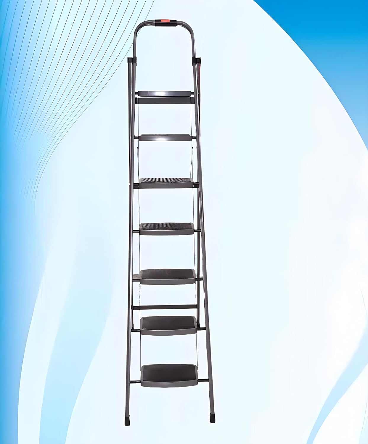 7 Step Ladder-Foldable Steel -Wide Anti Skid Steps Ladder For Home ...