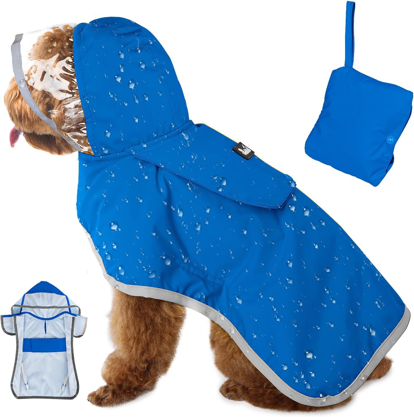Amazon.com : Lukovee Dog Raincoat, Adjustable Dog Rain Jacket with ...