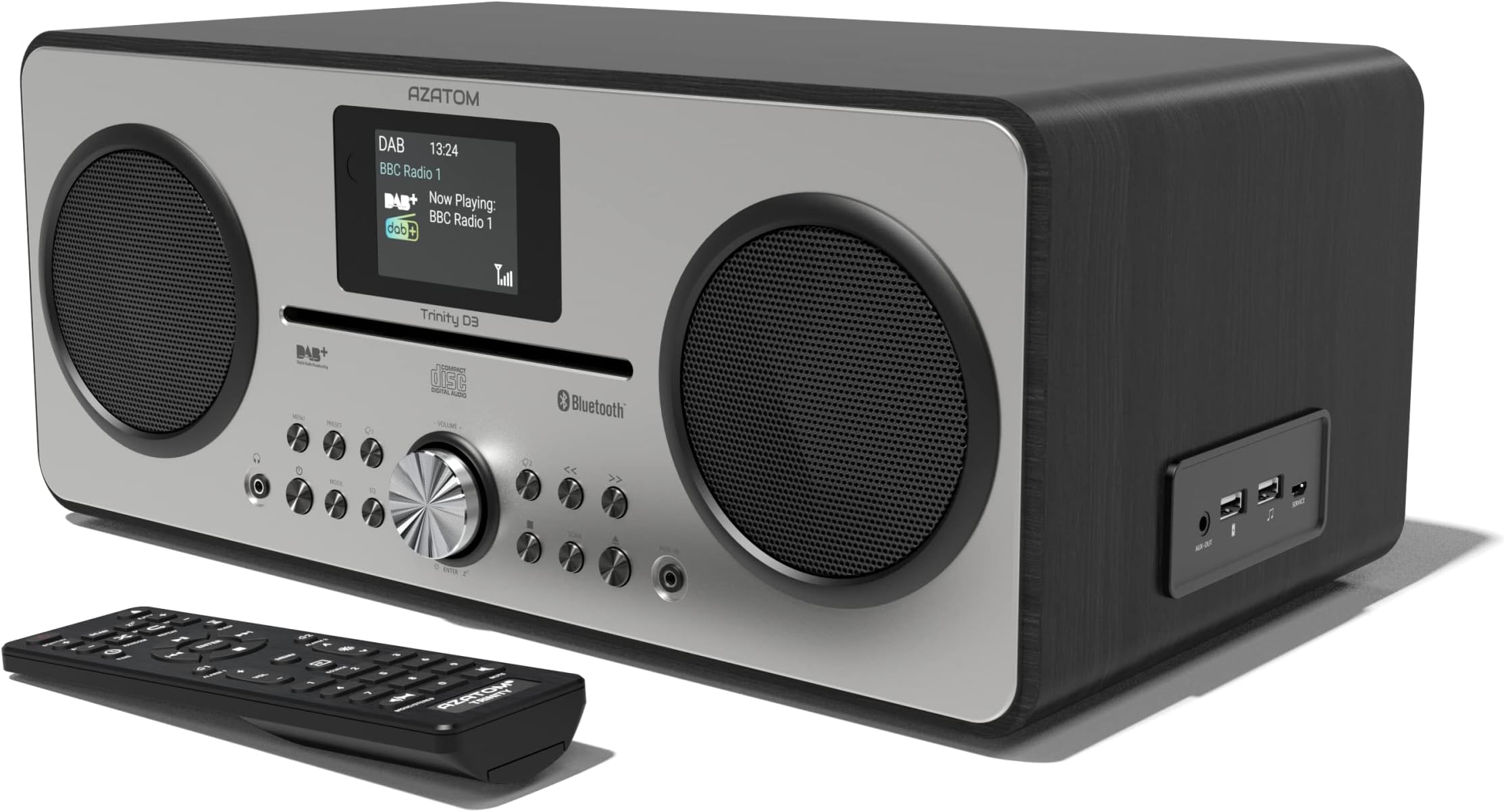 AZATOM Trinity Black/Silver DAB/DAB+ Digital FM Radio, CD Player ...