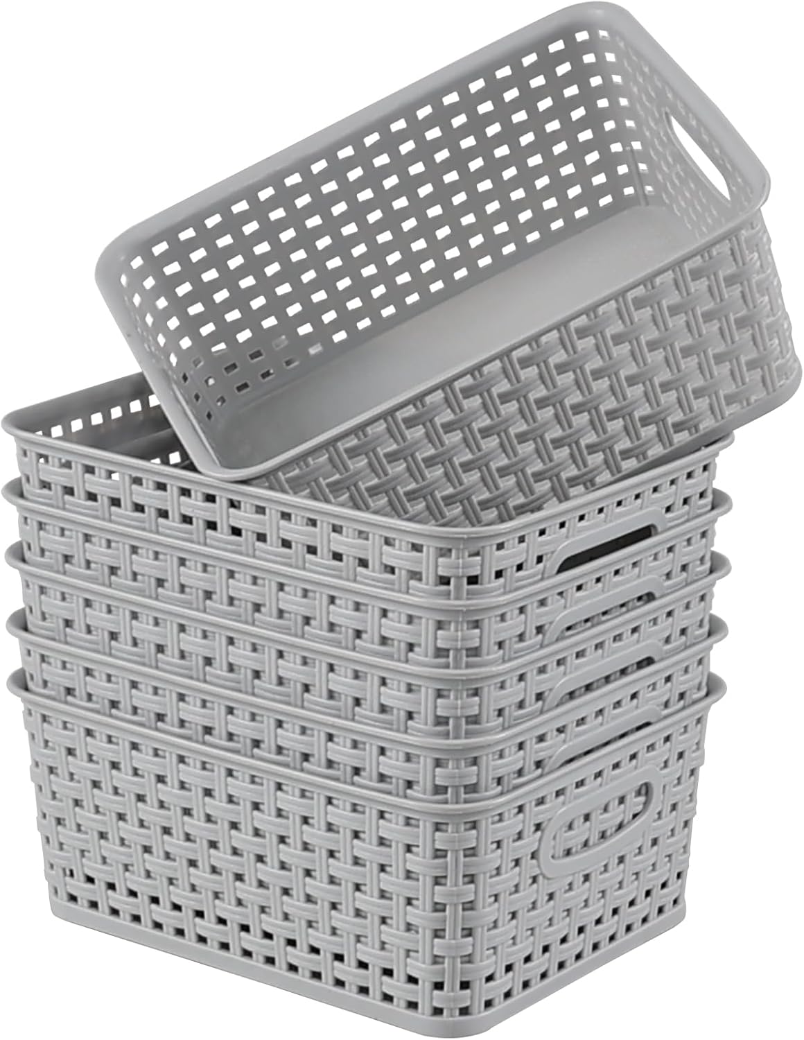 Amazon.com: Xeabia Plastic Weave Storage Baskets, Small Plastic Storage ...