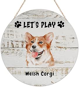 Amazon.com: BESTORLOVE Welcome Sign for Front Porch Let's Play Dog ...