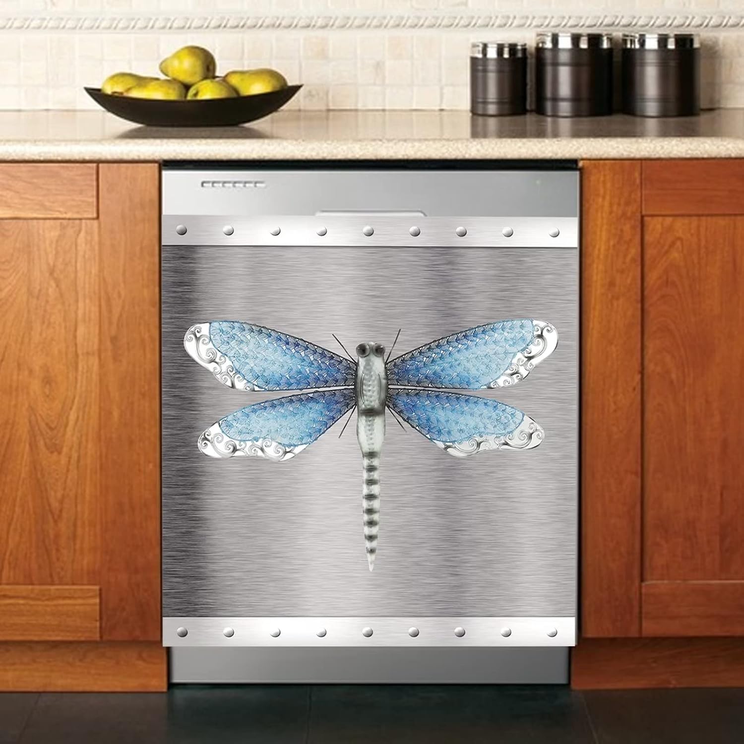 Amazon.com - Silver Dishwasher Magnet Cover,Dragonfly Dishwasher Covers ...