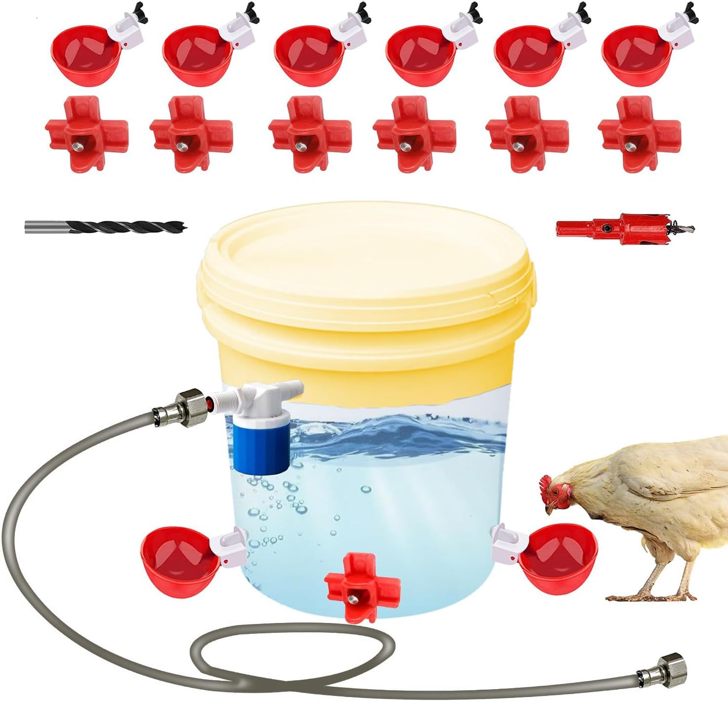 Chicken Feeder And Waterer Kit Automatic Chicken Waterer & No-Waste ...