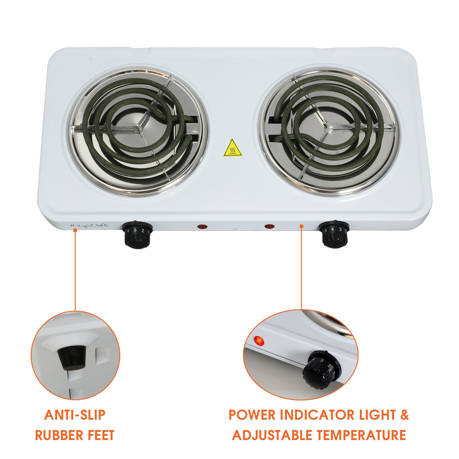 Snapklik.com : MegaChef Portable Dual Electric Countertop Burner Coil ...