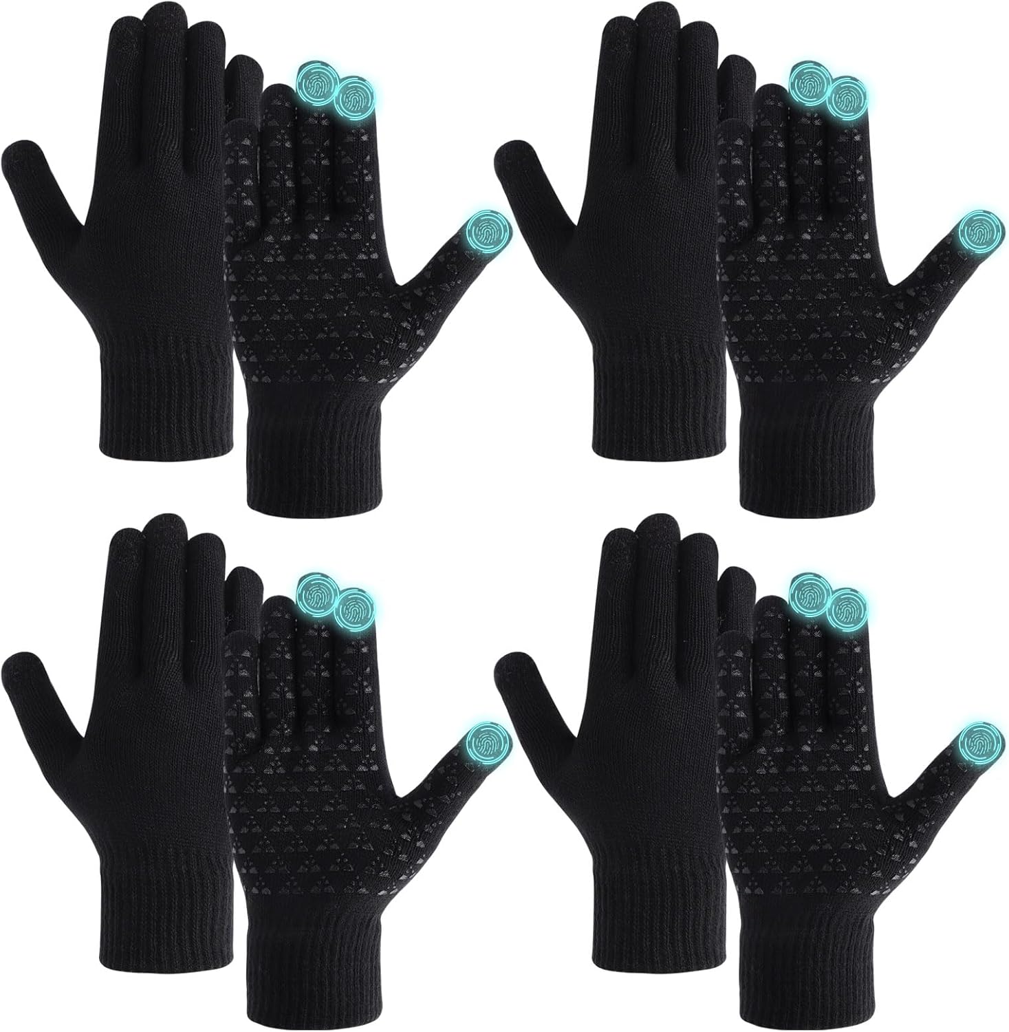 BBXWANG 4 Pairs Winter Touch Screen Gloves for Men Women, Thermal Magic ...