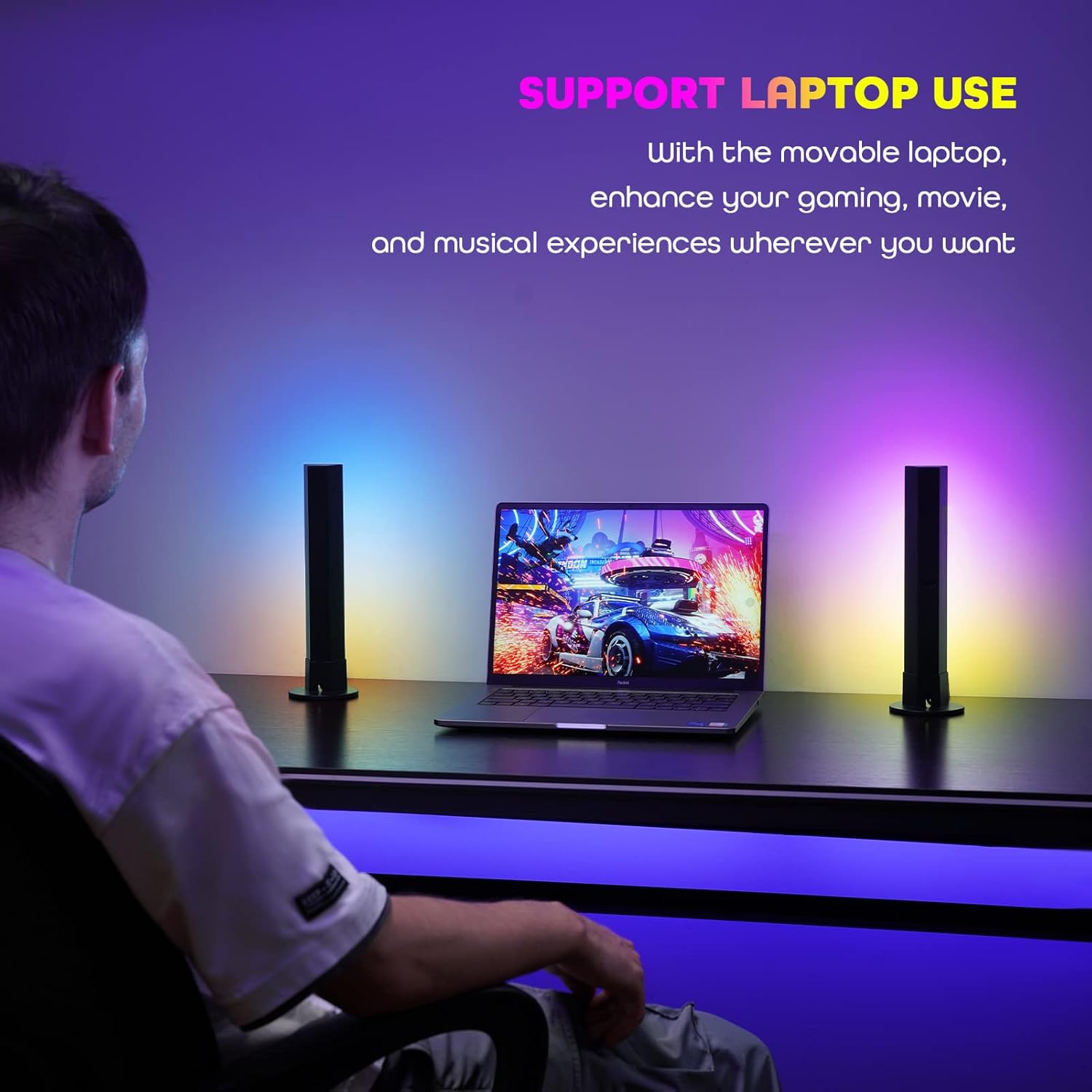 Lytmi RGB Smart LED Light Bars, Sync to PC Screen & Music, Ambient ...