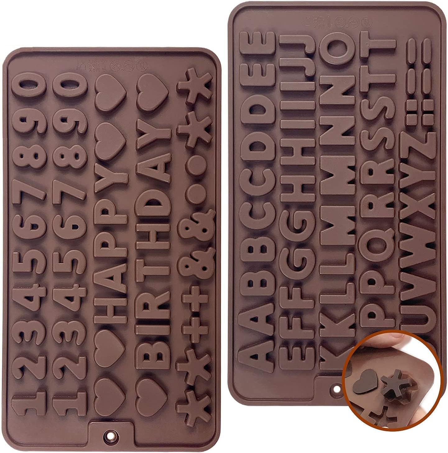 Silicone Letter Moulds and Number Chocolate Molds - Walfos Non-Stick ...