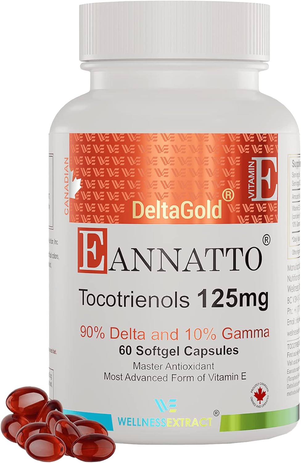 Amazon.com: E Annatto Tocotrienols Deltagold 125mg, Vitamin E ...