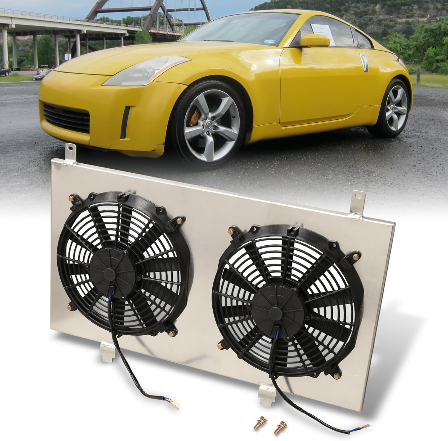 Amazon.com: AJP Distributors Aluminum Radiator Fan Shroud Kit + 12 ...