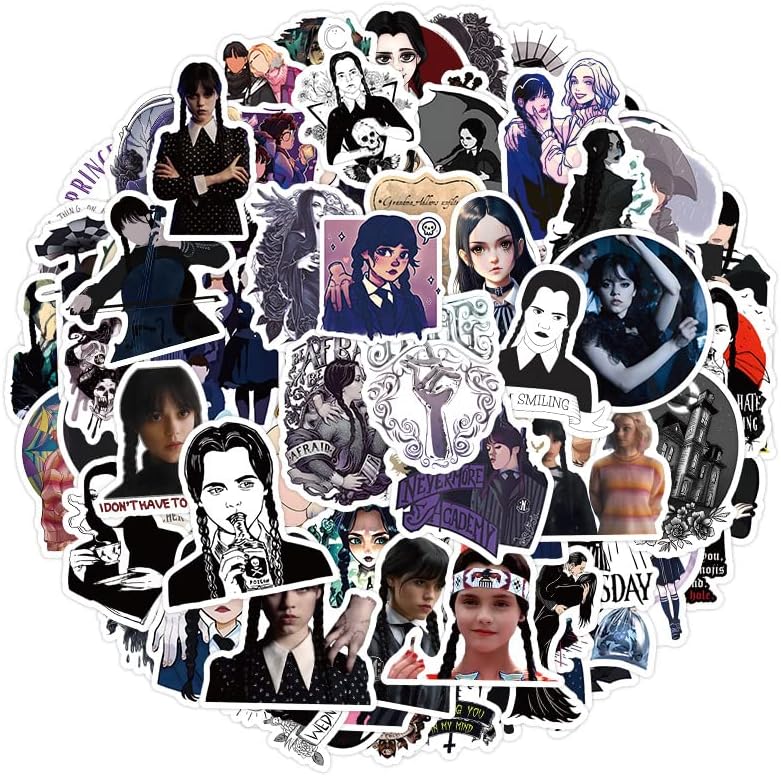 Amazon.com: 105PCS Wednesday New Addams Stickers Wednesday Sticker ...